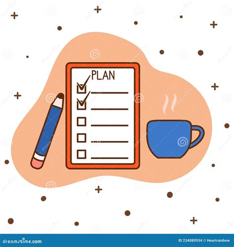 Plan List Thin Line Icon Checklist With Ranking Numbers On Clipboard