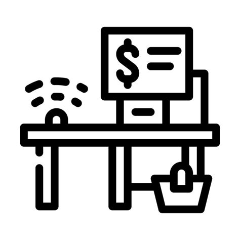 Self Service Checkout Line Icon Vector Illustration Line 17315293