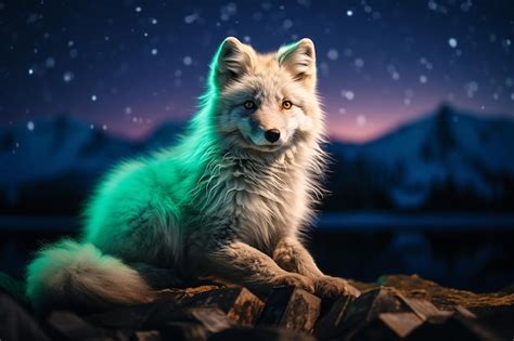 Premium Ai Image Aurora Fox A Fox Whose Fur Reflects The Spectacular