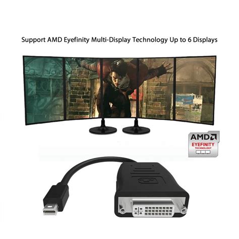 Simplecom Da102 Active Minidp To Dvi Adapter Thunderbolt And Eyefinity Compatible
