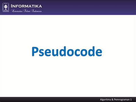 Algoritma Dan Pemrograman C Pseudocode And Flowchart Ppt