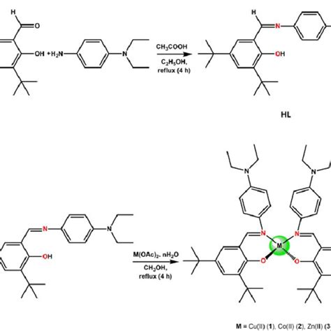 Schematic Representation Of Synthesis Of A Schiff Base Ligand Hl And