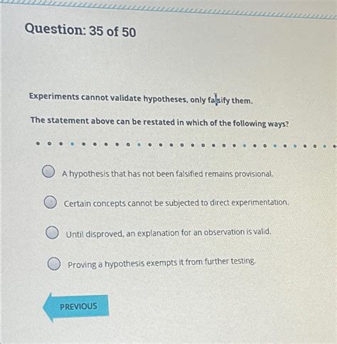 solved question 35 ﻿of 50experiments cannot validate