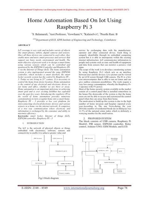 raspberry pi 3 home automation based on iot pdf secure digital gsm