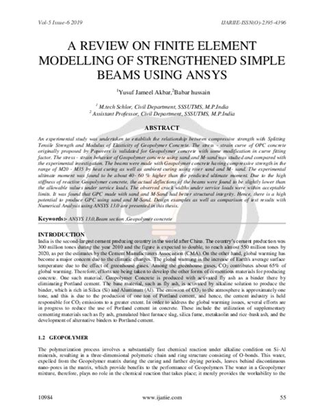 Pdf A Review On Finite Element Modelling Of Strengthened Simple Beams Using Ansys