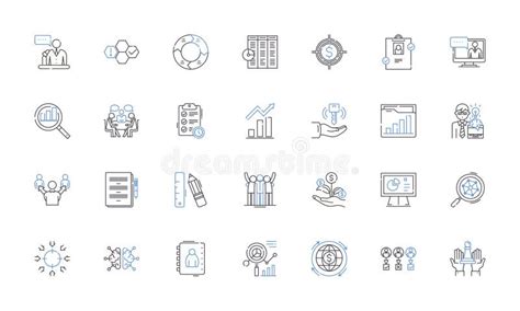 Sales Strategy Line Icons Collection Targeting Branding