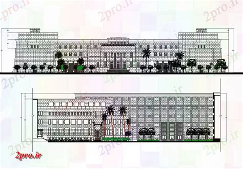دانلود نقشه ساختمان اداری تجاری صنعتی طرحی ساختمان دولتی کد64307