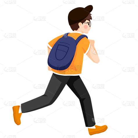 手绘 奔跑人物形象贴纸