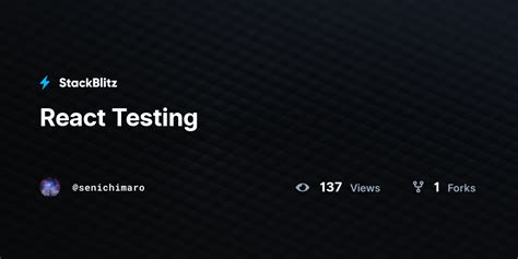 React Testing Stackblitz