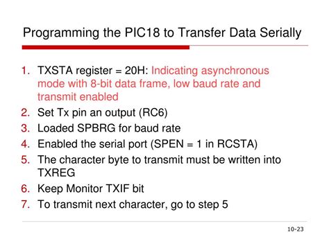 Ppt Embedded System Spring 2011 Pic18 Serial Port Programming In