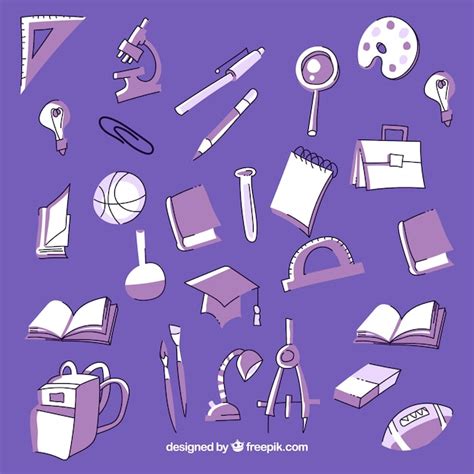 Free Vector Purple Education Background With Elements