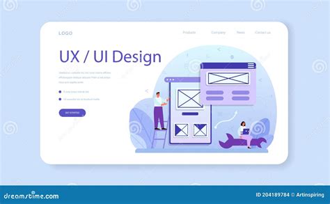 Ux Ui Designer Web Banner Or Landing Page App Interface Stock Vector Illustration Of Graphic