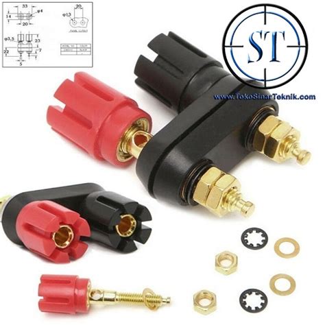 Jual Terminal Binding Post Double Speaker Banana Plug Gold Plate Jack Terminal For Speaker