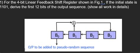 Solved 1 ﻿for The 4 Bit Linear Feedback Shift Register