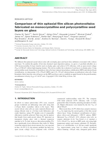 Pdf Textured 111 Crystalline Silicon Thin Film Growth On Flexible Glass By E Beam