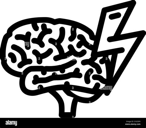 Lightning Bolt Brainstorm Line Icon Vector Illustration Stock Vector Image And Art Alamy