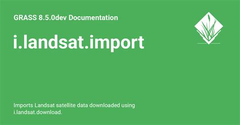 I Landsat Import Grass 8 5 0dev Documentation