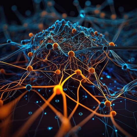 Генеративная иллюстрация нейронной сети с помощью искусственного интеллекта сложная сетка и