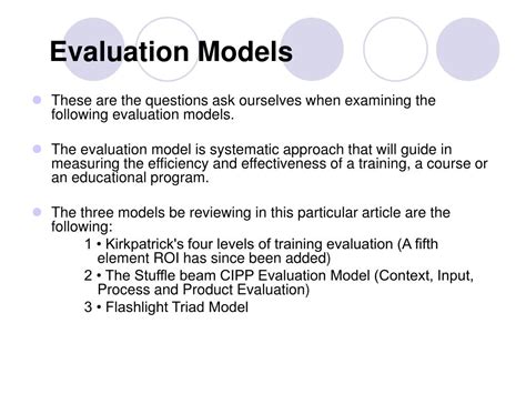 Ppt Evaluation Models Powerpoint Presentation Free Download Id 3029027