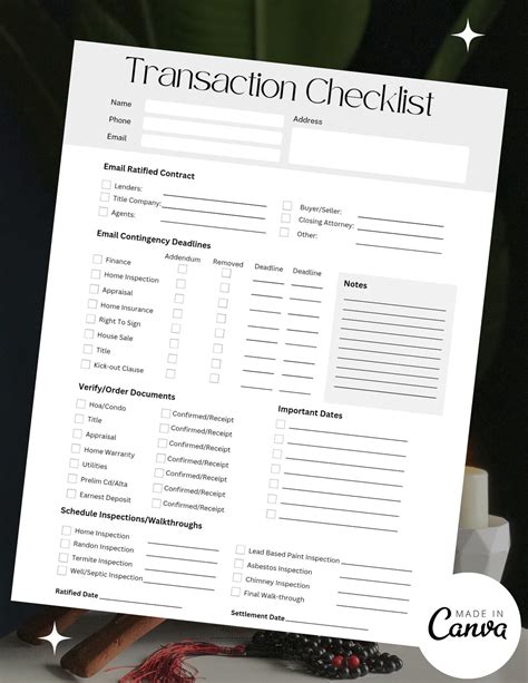 Transaction Cheat Sheet For Realtors Etsy