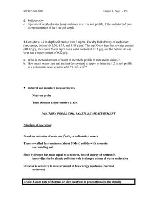 Soil Physical Properties For The Measurements PDF