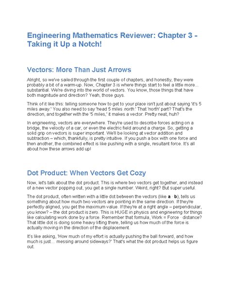 Engineering Math Eng101 Chapter 3 Review Vectors And Complex Numbers
