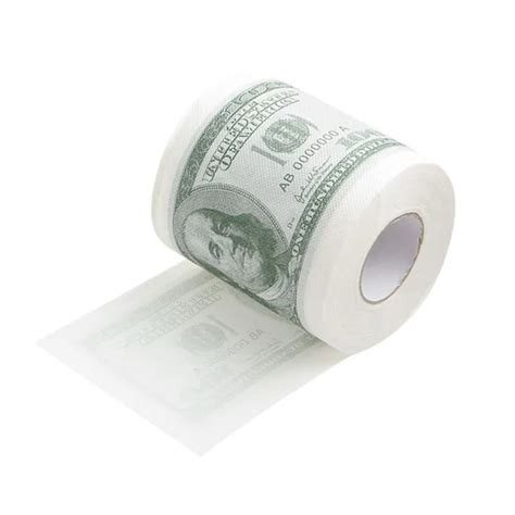 Money Toilet Paper Roll 100 Dollar Bill Tissue Tp Benjamin Funny Gag B
