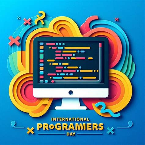 International Programmers Day Paper Cut Style Vector Design Illustration Background Poster