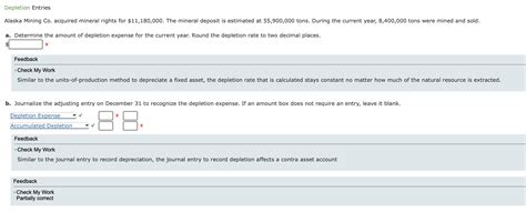 Solved A Determine The Amount Of Depletion Expense For The