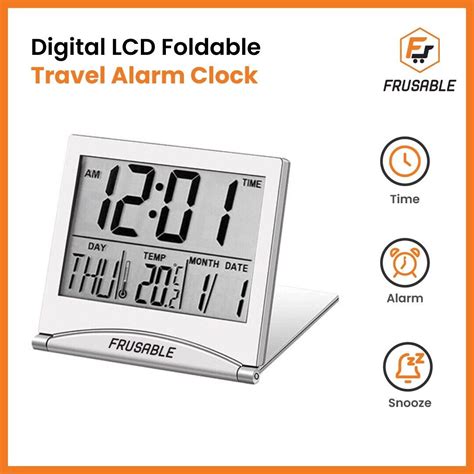 Foldable Temperature Lcd Digital Travel Alarm Clock