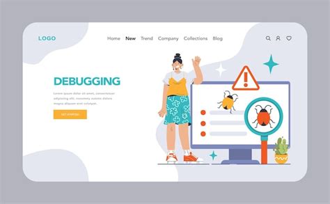 premium vector software testing web banner or landing page code
