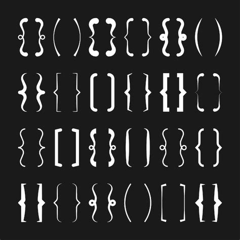 Premium Vector Text Brackets Collection White Quotation Box Curly Square And Corner