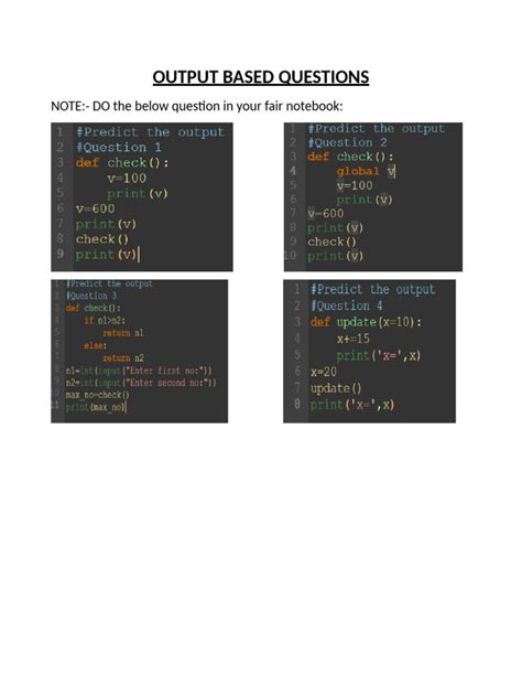 Output Based Questions Pdf