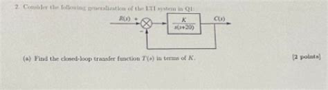 Solved S Find The Closed Loop Transfer Function T S In Chegg Com
