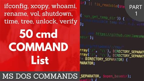 Ms Dos Commands Cmd Commands List Computer Shortcut Keys Basic And Advanced Youtube