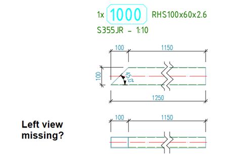 Solved Always Having Three Views For All Beam Single Part Drawings
