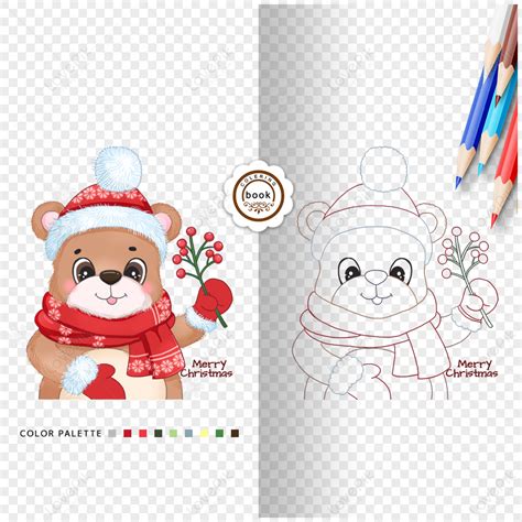 색칠하기 책 일러스트 겨울 곰연필겨울날고층 건물 Png 일러스트 무료 다운로드 Lovepik