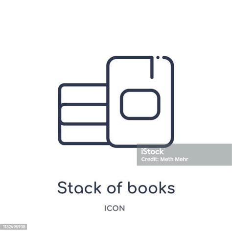 교육 개요 모음에서 책 아이콘의 선형 스택 책 아이콘 흰색 배경에 고립의 얇은 라인 스택 도 서 유행 그림의 스택 0명에 대한