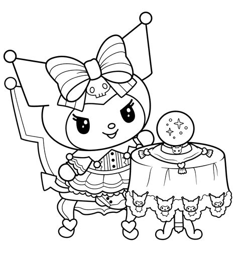 Раскраска Куроми за гадальным столом распечатать бесплатно