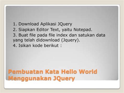 Hello World In Jquery Devimulyani Ppt Hello World In Jquery Devimulyani Ppt