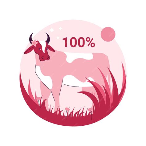 Premium Vector Grass Fed Beef Abstract Concept Vector Illustration