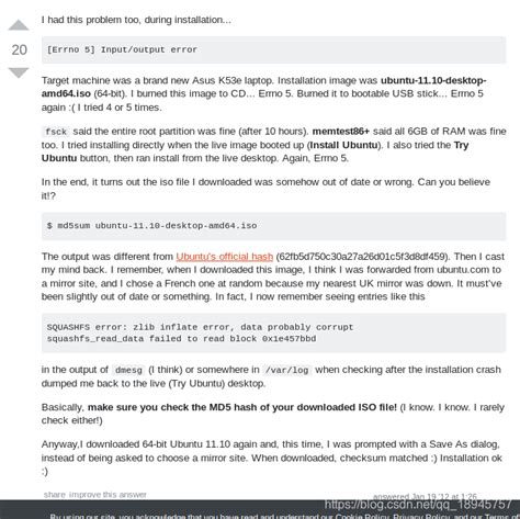 安装ubuntu出现 Errno 5 Inputoutput Error的解决方案ubuntu Errno5 Csdn博客