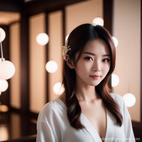 Young Cute Japanese Woman Indoor Stable Diffusion Online