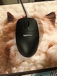 AmazonBasics Button USB Wired Mouse Black