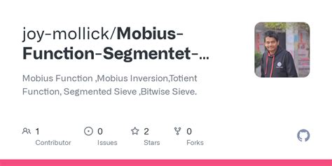 Github Joy Mollickmobius Function Segmentet Sieve Problems Mobius Function Mobius