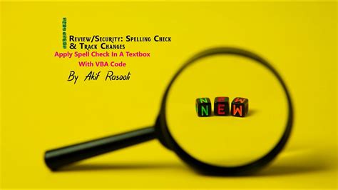 Apply Spell Check In A Textbox With Vba Code Youtube