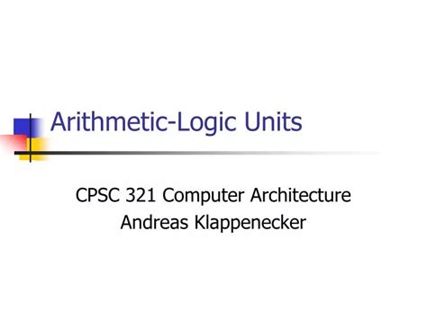 PPT Arithmetic Logic Units PowerPoint Presentation Free Download ID 761126