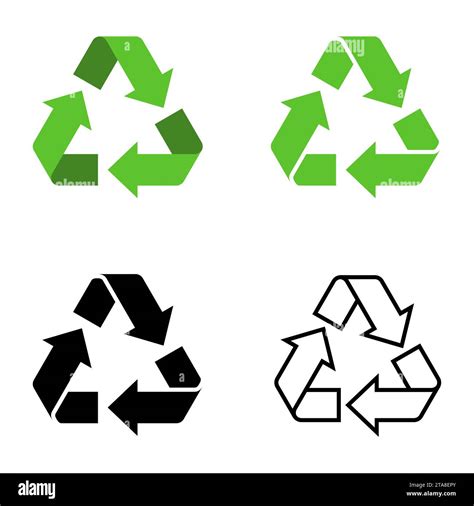 Recycling Icons Set Isolated On White Background Arrow That Rotates Endlessly Recycled Concept