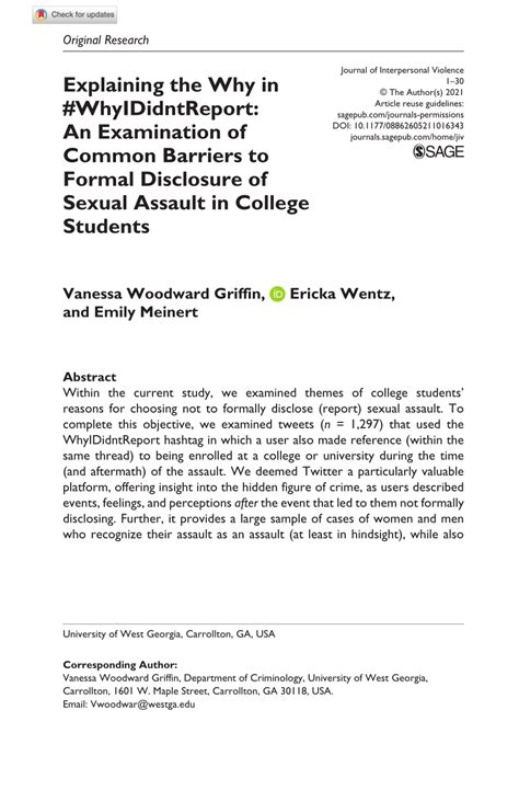 PDF Explaining The Why In WhyIDidntReport An Examination Of Common Barriers To Formal