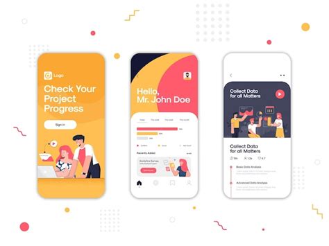 Premium Vector Set Of Ui Ux Gui Screens Manage Your Workflow App